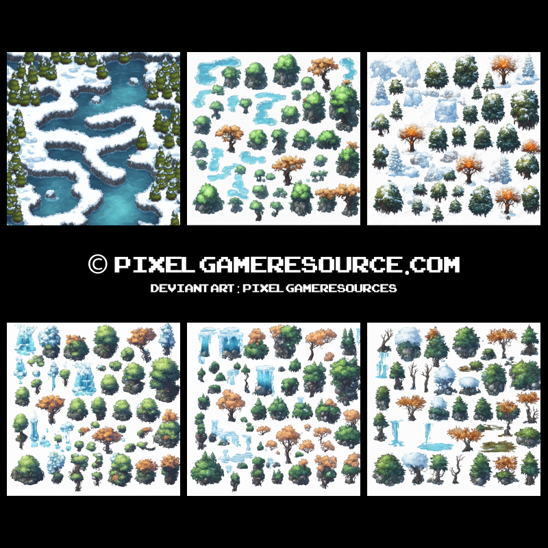 Winter Snow BUNDLE 2D Game Assets - 2 by Pixel Game Resources