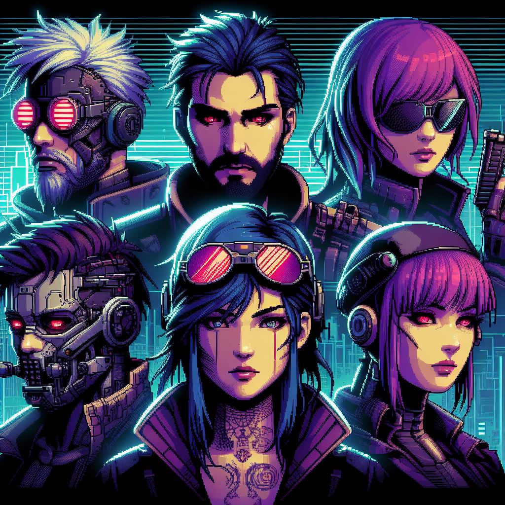 Free Pixel Art Cyberpunk Character Portraits Pack by The Outlander