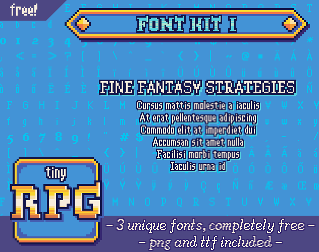 Tiny RPG - Font Kit I by tiopalada