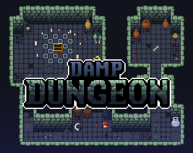 Damp Dungeon - Tileset and Sprites by Pine Druid
