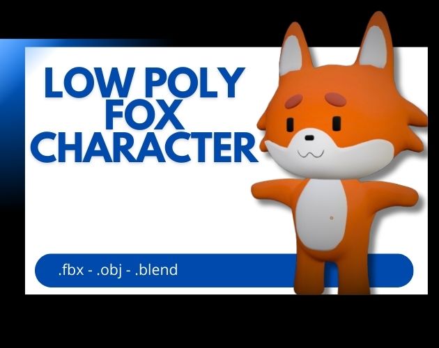 Low poly fox character by Joaovitron