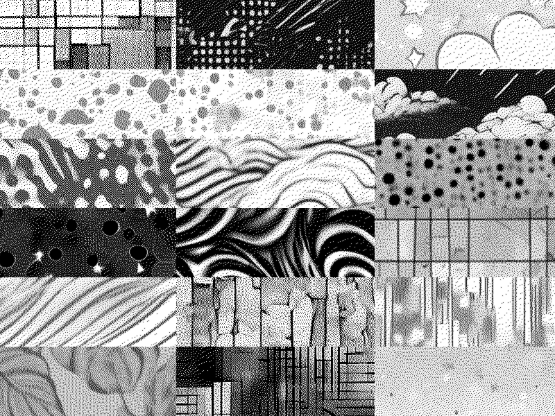 Digital Shojo Manga Screentones Pack 2: 20 PNG Textures to Buy for ...