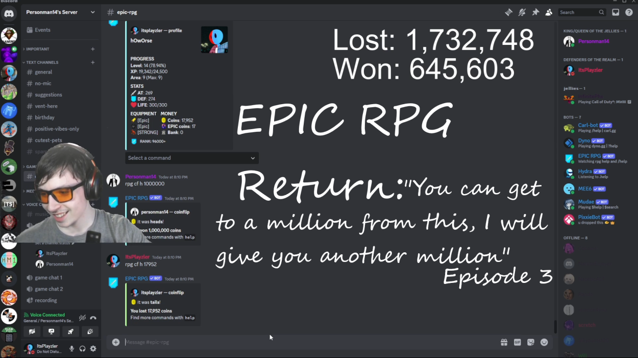 EPIC RPG Return: "You can get to a million from this, I will give you ...