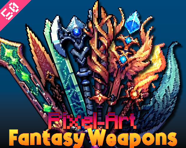 Pixel-Art Fantasy Weapons by King Game Assets