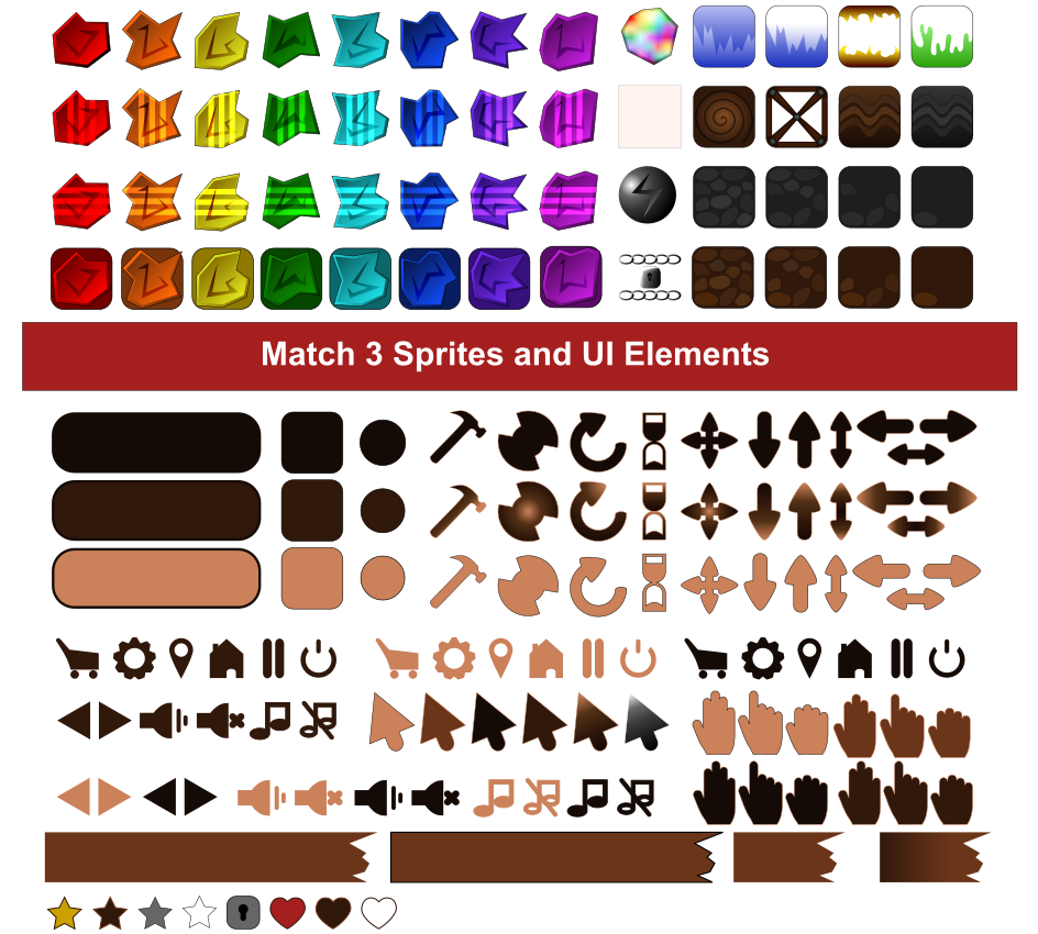 Match 3 Game Assets by Celyanae