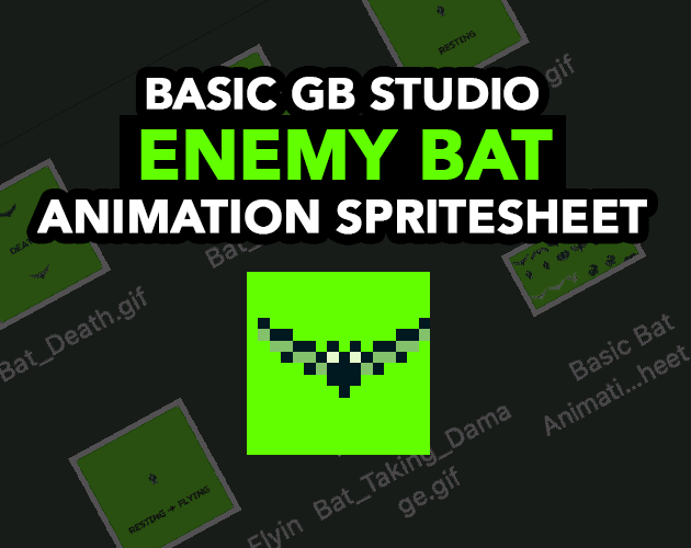 GB Studio Enemy Bat Animation Spritesheet by AA STUDIO