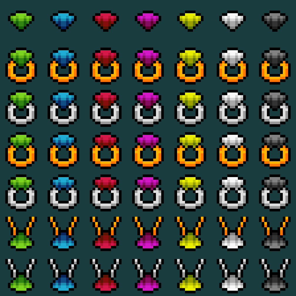 Pixel Art Jewelry Items by dustdfg
