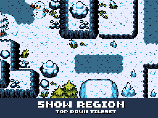 Top Down Tileset Snow Region by Alb_pixel Store