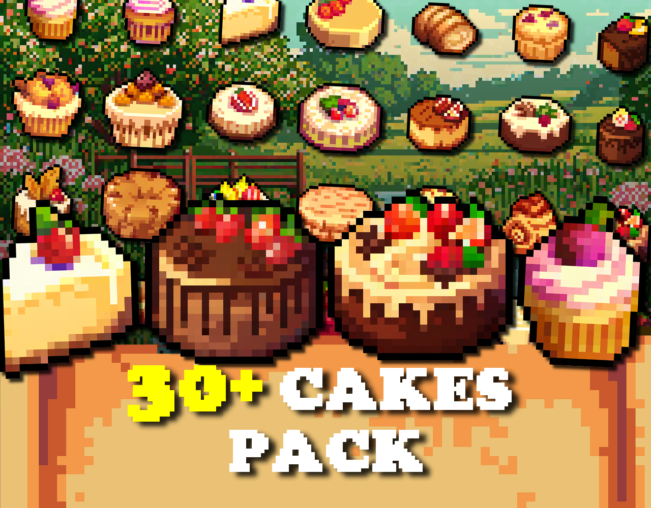 30 Cakes Asset - Pixelart / Pixel Art sprite Dessert Pack RPG by ...