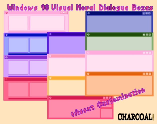 It's Free Real Estate. - Visual Novel Dialogue Boxes Windows 98 Aesthetic Pack by charcoalstudios