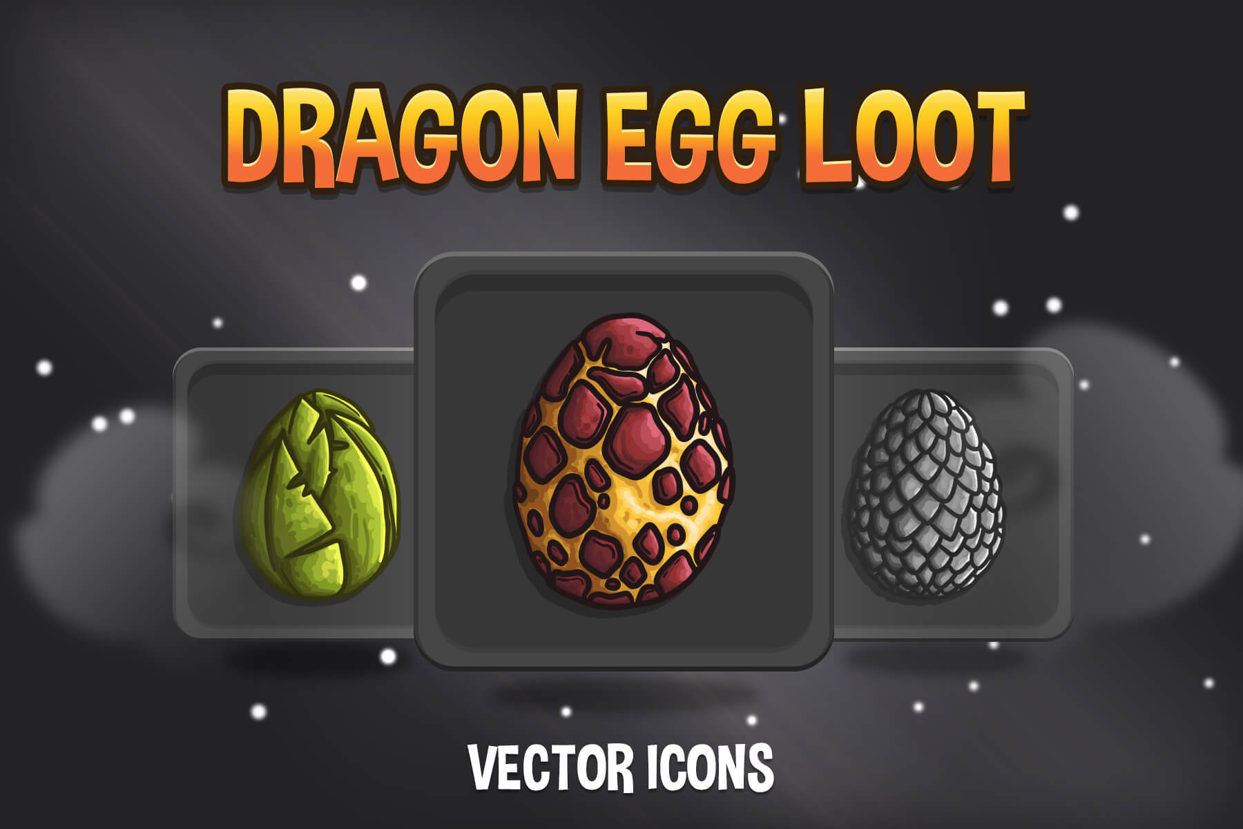 Dragon Egg Loot RPG Icons by Free Game Assets (GUI, Sprite, Tilesets)