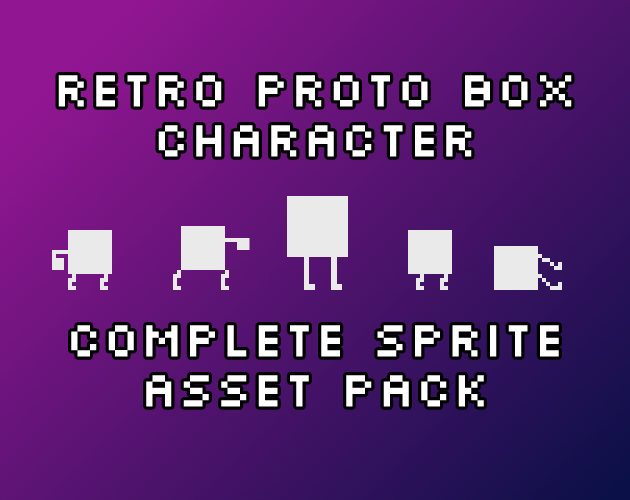 Retro Proto Box Character Complete Sprite Asset Pack by Rambling Indie ...