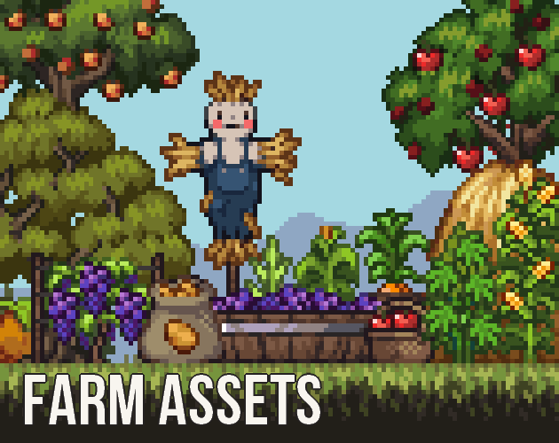 Pixel Art Crop Assets and Farming Tiles 32x32 by GandalfHardcore