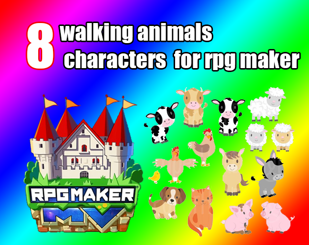 8 farm animal characters for rpg maker by Satanturno