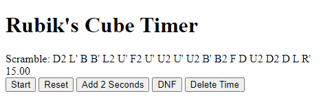 Rubik's cube timer by Burrbentley