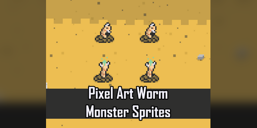 2D Pixel Art Worm Monster Sprites by Elthen's Pixel Art Shop