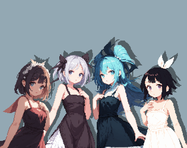 Female Character PixelArt Visual Novel [Pose A] by demiontus