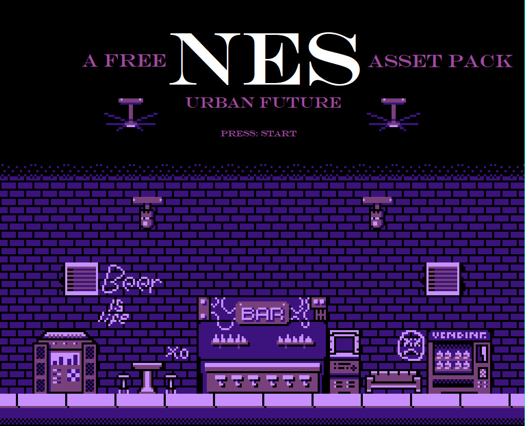 1.1- New building tiles - NES Urban Future Platformer Asset Pack by ...
