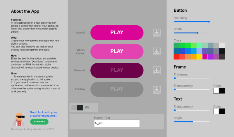 Quick Creator Tool. 2d Buttons by Andrey Andrievich