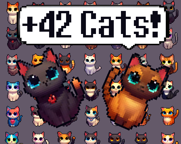 Pixel art Sprites! - Cats! #1 - Items/Objets/Icons/Tilsets by Pixel! NyaCat