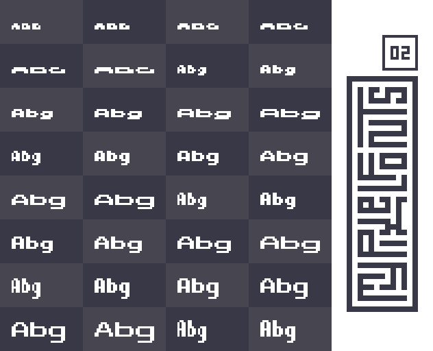 Added 6x5 and 9x7 fonts free samples - All-sizes Bold Fonts - MyPixelFonts #02 by scarloxy