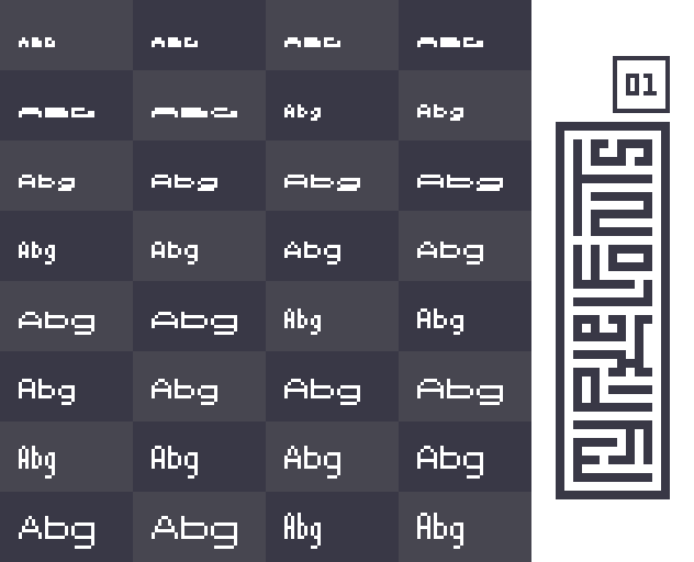 All-sizes Basic Fonts - MyPixelFonts #01 by scarloxy