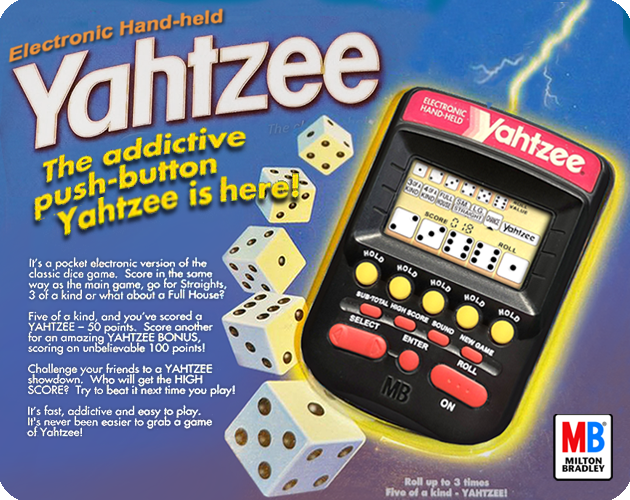 Yahtzee electronic handheld game milton bradley store
