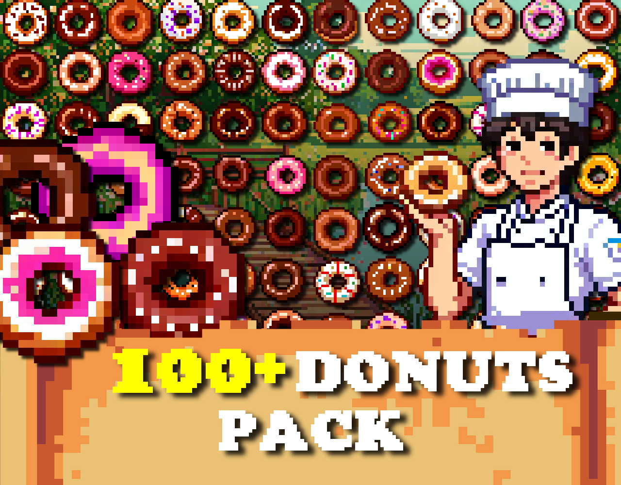 100+ Donuts Asset - Pixelart / Pixel Art sprite Dessert Pack RPG by ...