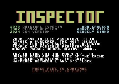 Inspector (Commodore 64) by KWAYNE