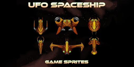 UFO Spaceship 2D Sprites by Free Game Assets (GUI, Sprite, Tilesets)