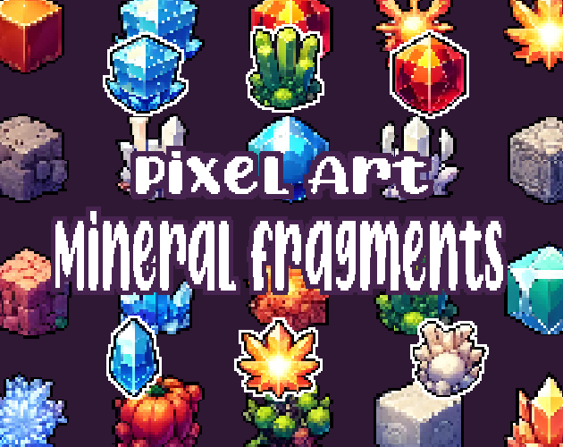 49+ Mineral Fragments - Pixelart - Icons & Tilsets by Nebula Pixel Art