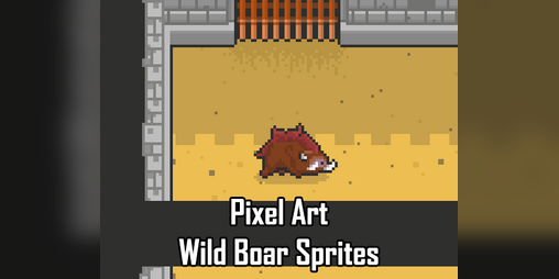 2D Pixel Art Wild Boar Sprites by Elthen's Pixel Art Shop