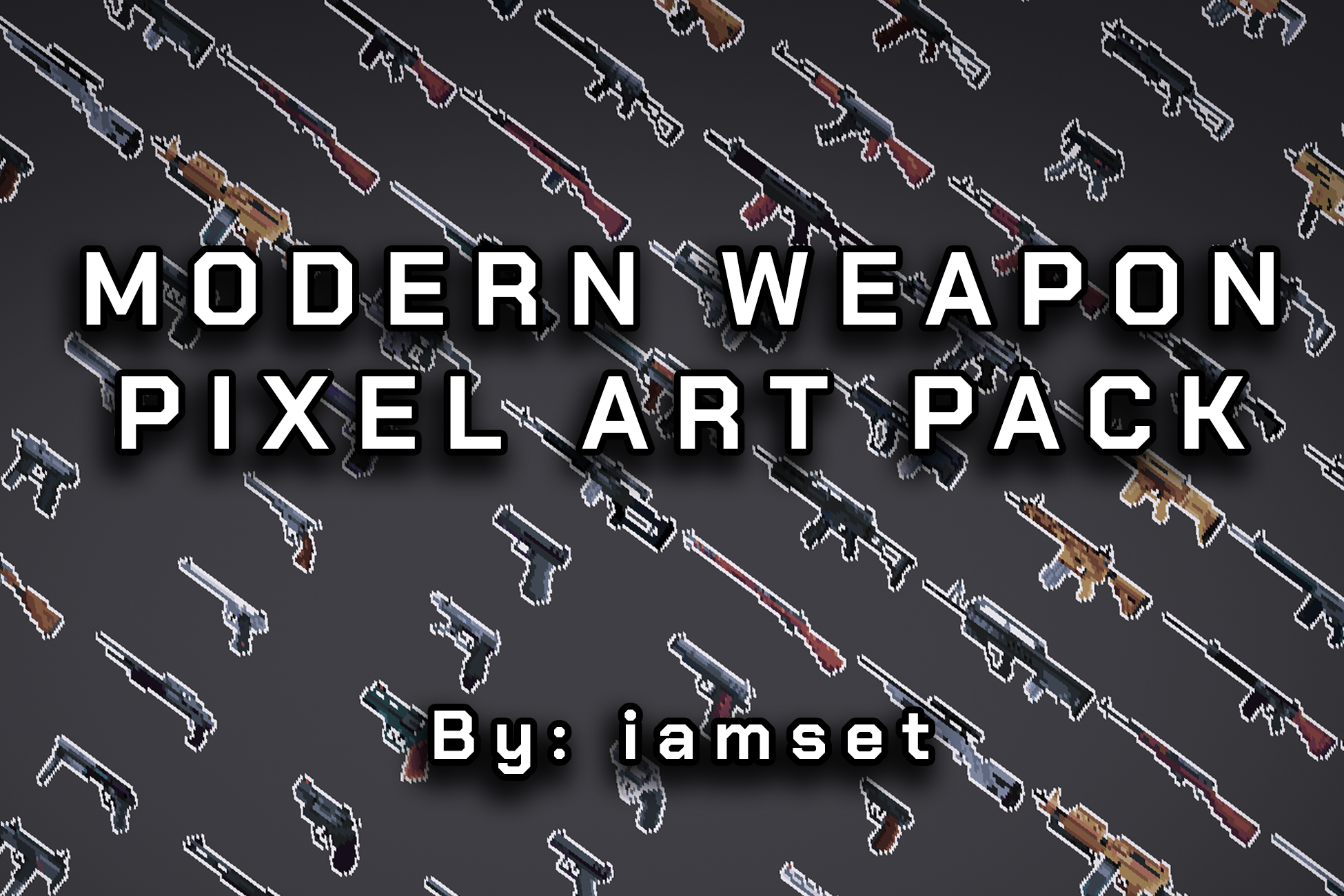 Pixel Art Modern Guns - 70+ Weapon Sprites by i-am-set