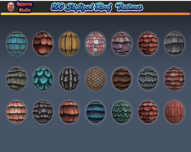 100 Stylized Roof Textures by Kalponic Studio
