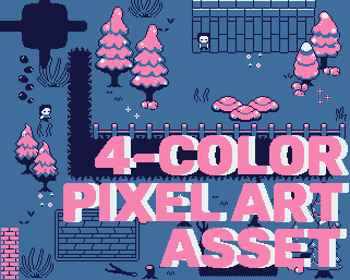 4 Color Pixel Art Small Tileset by DOOM