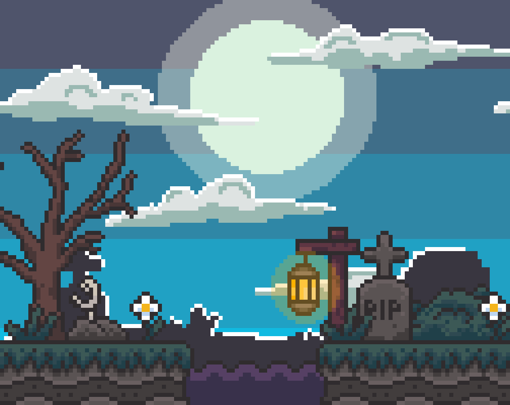 2D 16px Graveyard Tileset by Segart