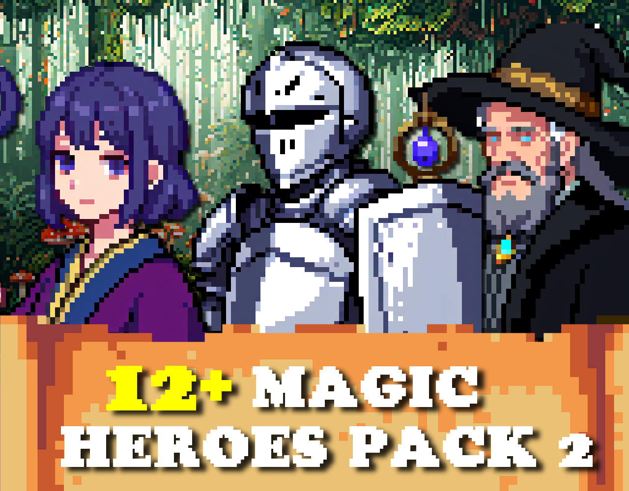 RPG Portrait Magic Heroes 2 - Pixelart / Pixel Art sprite Bust Pack RPG Fantasy Visual Novel by ...
