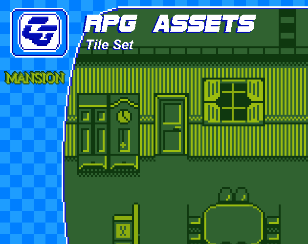 RPG Asset Tile Set 'Mansion' Gameboy by chasersgaming