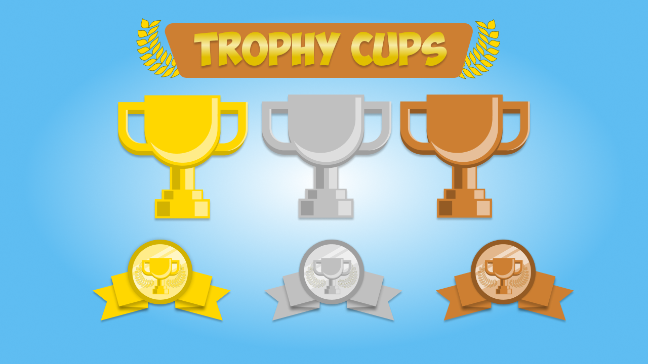 Trophy Cups Icons + Medal icons by 3DPyramid