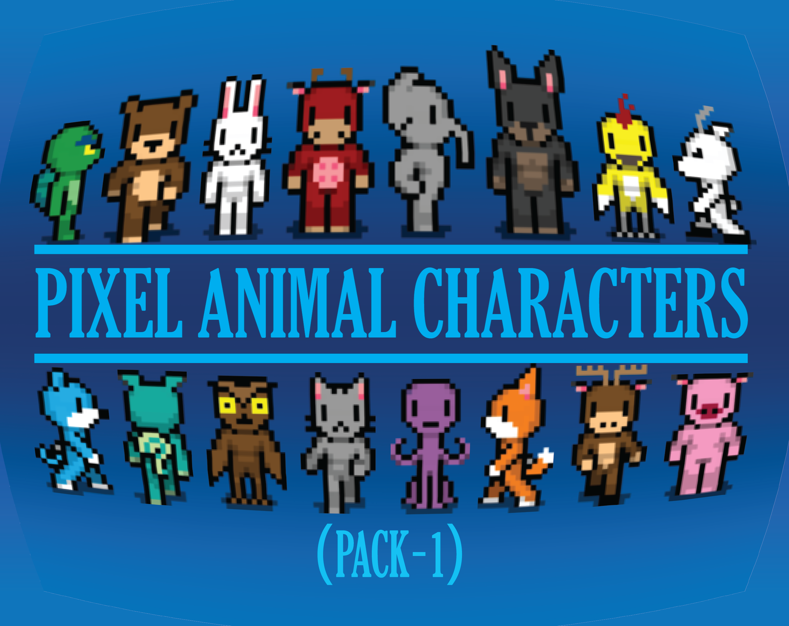 Pixel Animal Characters Pack-1 by ClockworkMan87