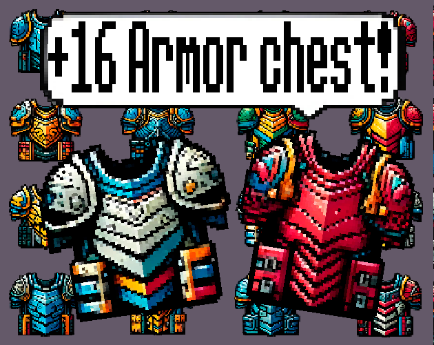 Pixel art Sprites! - Armor chest! #1 - Items/Objets/Icons/Tilsets by ...
