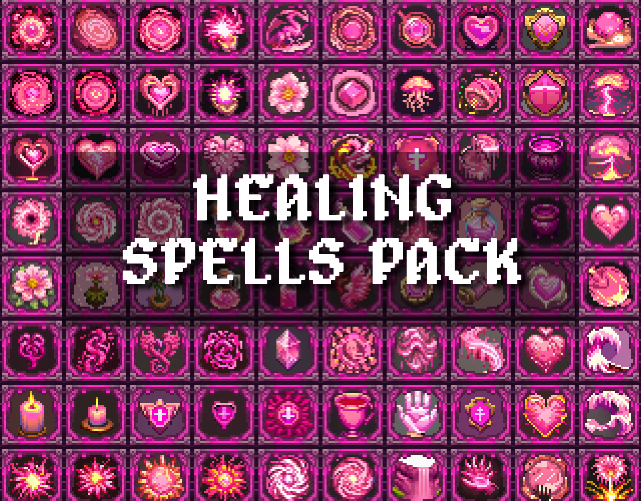 81+ Healing Spells Pixel Art Pack - MMORPG Fantasy Buffs & Ability ...