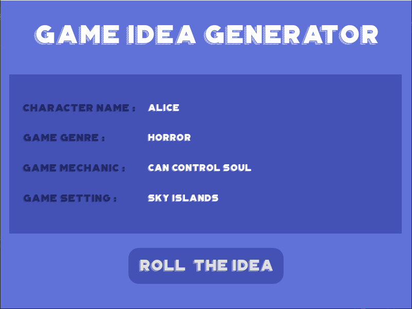 Game Idea Generator by WhiteHellcat