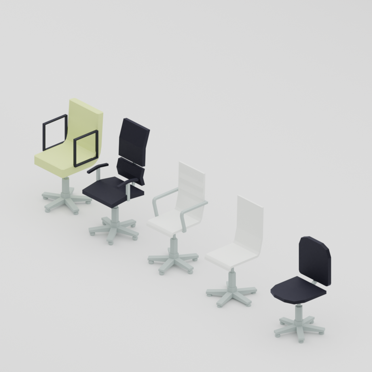 Low Poly Models - 100 Chairs Unity. by Cherten0k
