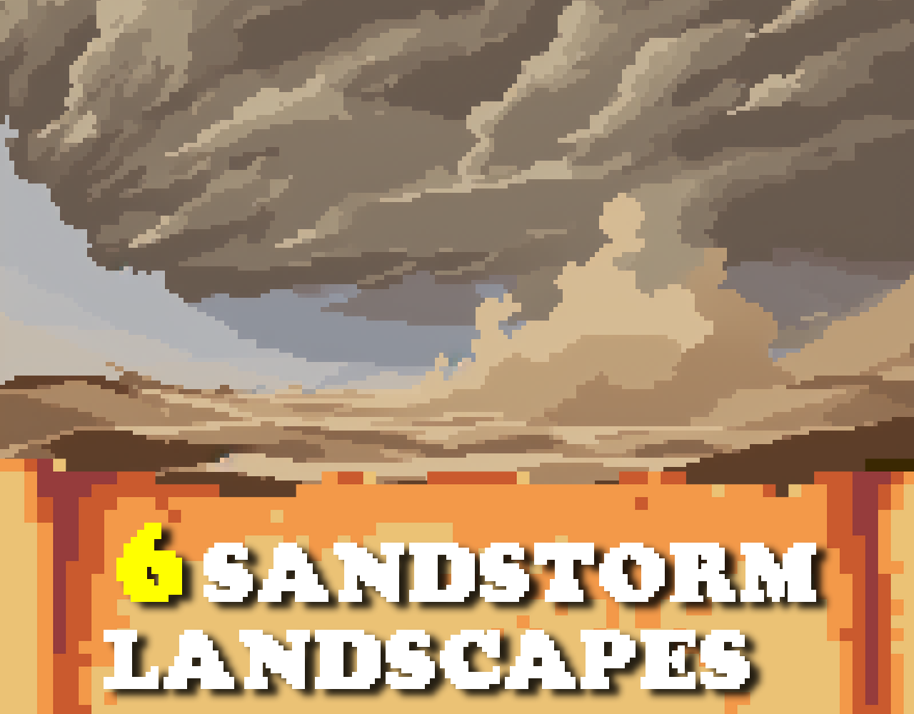 6 beautiful Sandstorms Backgrounds Assets - Pixelart / Pixel Art sprite ...
