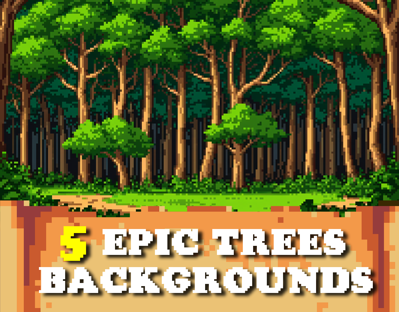5 beautiful Forest Backgrounds Assets - Pixelart / Pixel Art sprite ...