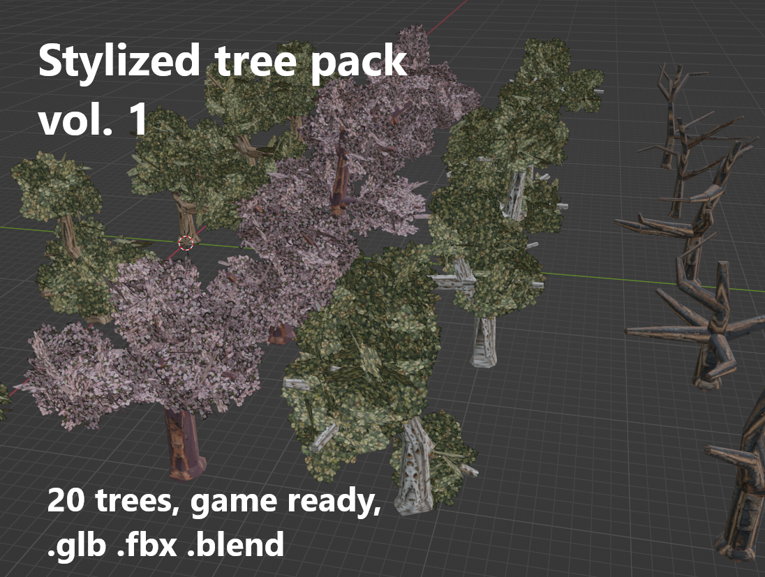 Large tree pack vol.1 (20 stylized trees) by Afghan_Goat