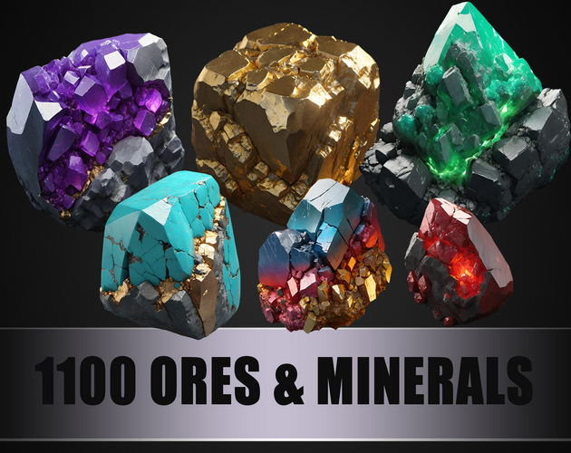 Hi-Def Ores and MInerals Pack 1 - 1100 Sprites by FortressSide