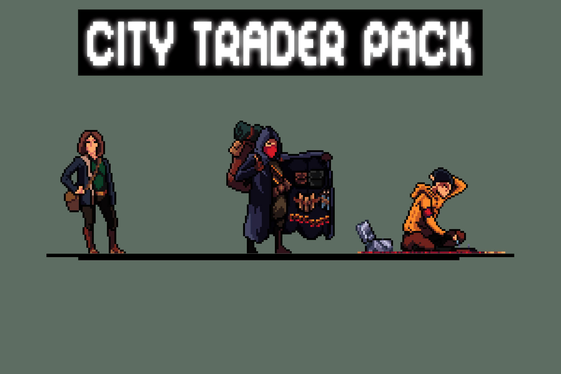 Free City Trader Character Pixel Sprites by Free Game Assets (GUI ...