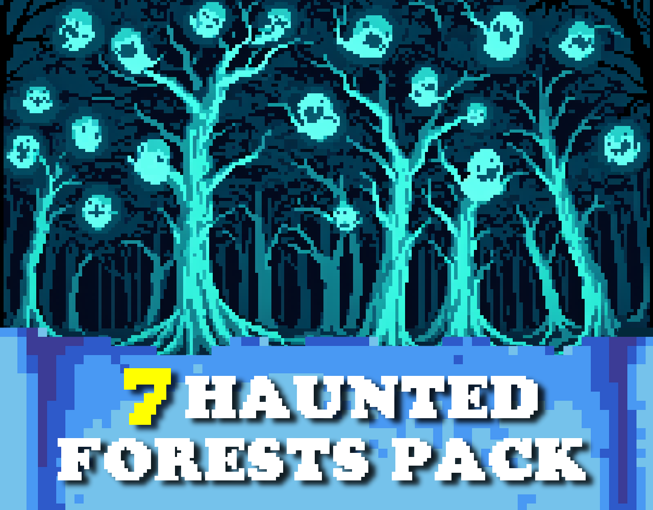 7 Haunted Forest Backgrounds Assets - Pixelart / Pixel Art sprite ...